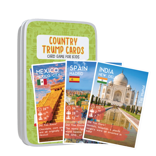 CocoMoco Kids Country Trump Card Game for Kids (Age 5-12)