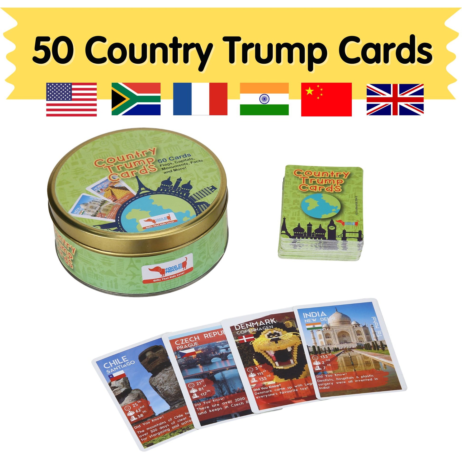 Country Trump Cards Game (Age 5-12)