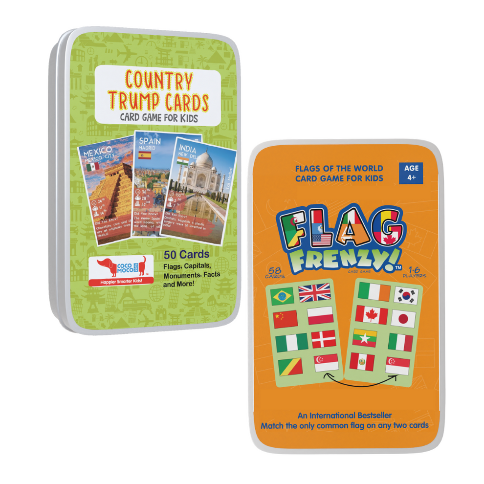 Flag Frenzy + Country Trump Cards Combo | Fun Geography Games for Kids