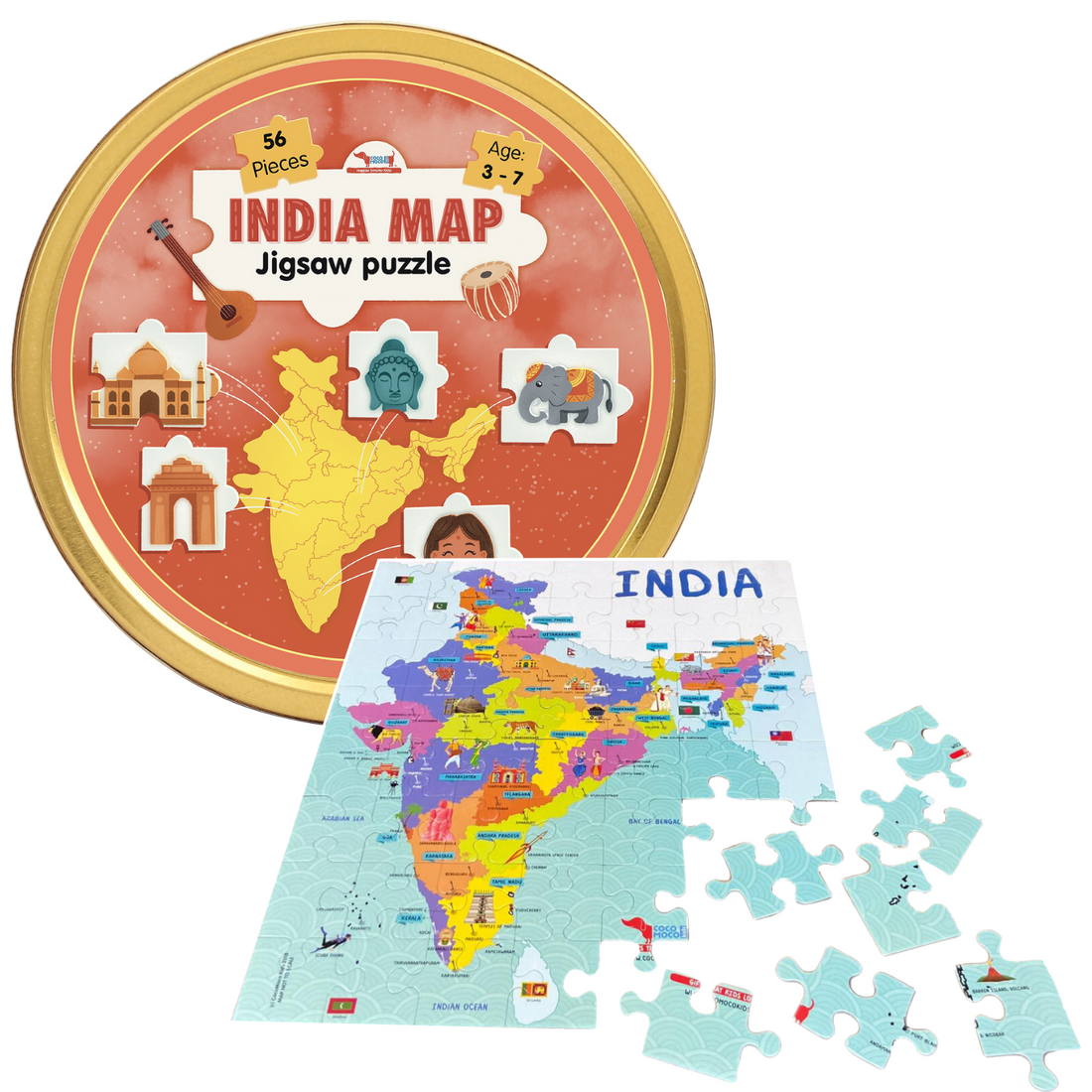 India Map Jigsaw Puzzle 56 pieces