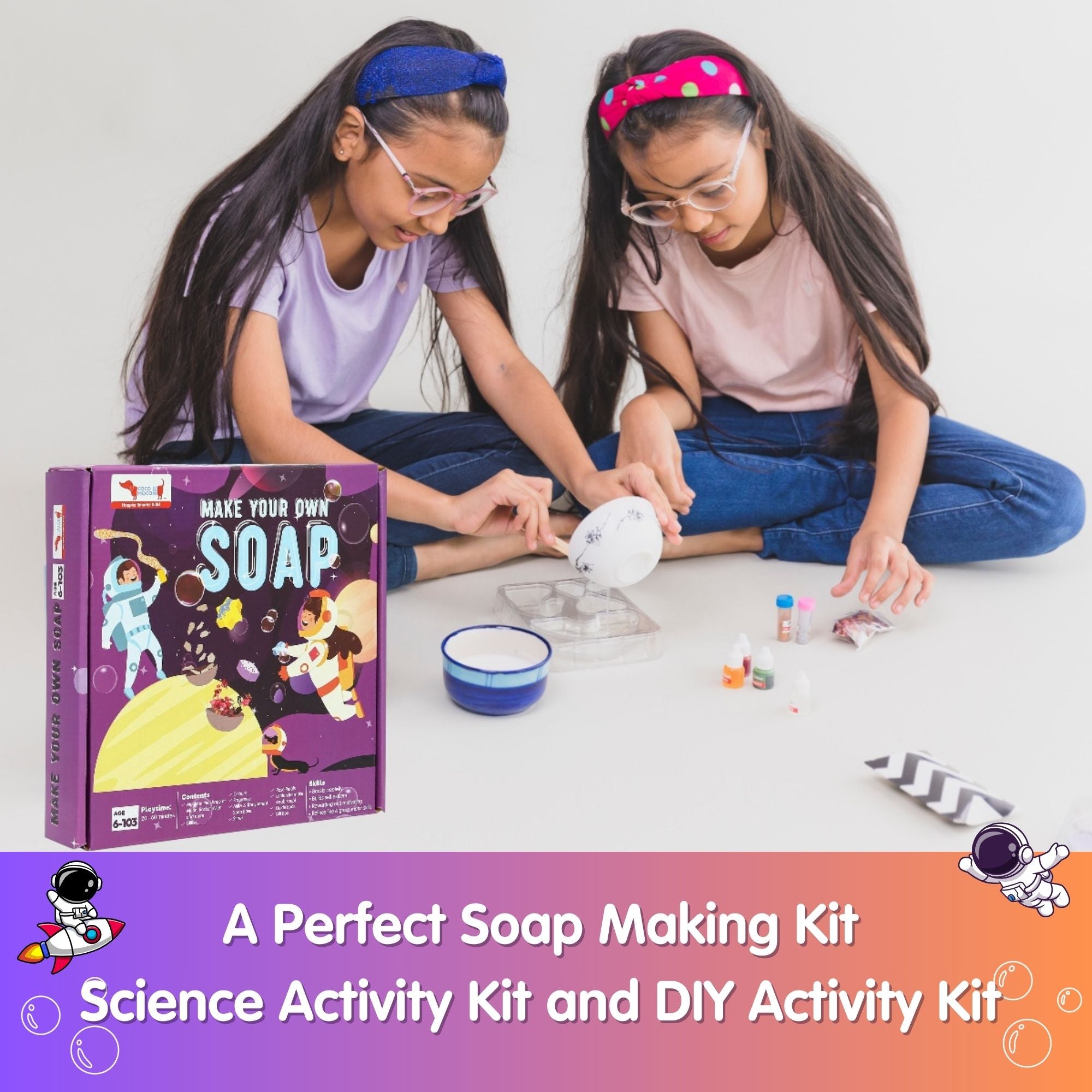 CocoMoco Kids Solar System Space Theme Soap Making Kit For Kids, Soap